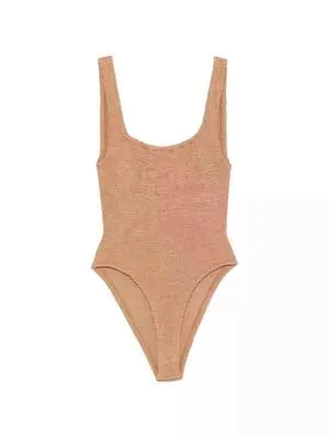 Hunza G Crinkle-effect Swimsuit - Neutrals