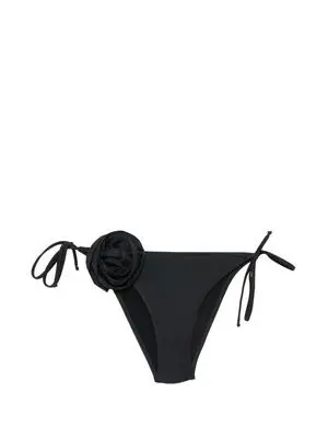 Moschino Floral-applique Side-tie Bikini Bottoms - Black