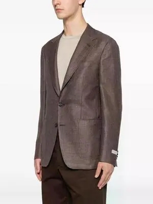 Canali Single-breasted Notched-lapels Blazer - Brown