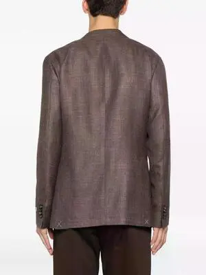 Canali Single-breasted Notched-lapels Blazer - Brown