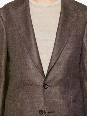 Canali Single-breasted Notched-lapels Blazer - Brown