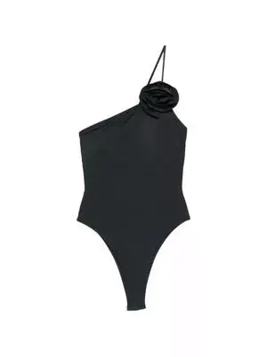 Moschino One-shoulder Floral Swimsuit - Black