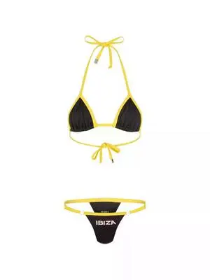 Attico Logo-print Triangle Bikini - Black