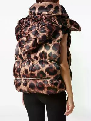 Philipp Plein Leopard-print Quilted Down Gilet