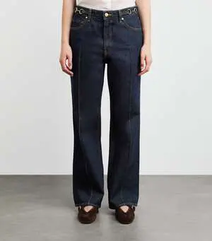 Ulla Johnson Agatha Pintuck Straight Jeans