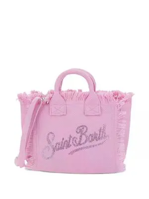 MC2 SAINT BARTH Mini Frayed-edge Logo Tote Bag - Pink