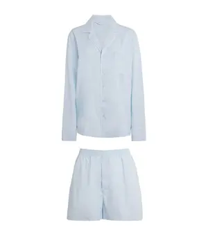 SKIMS Stretch-cotton Sleep Pyjama Set - Blue