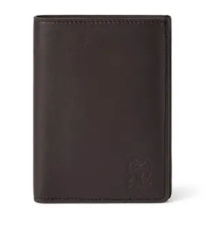 Brunello Cucinelli Leather Bifold Card Holder - Brown