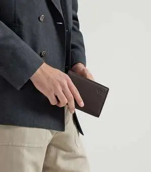 Brunello Cucinelli Leather Bifold Card Holder