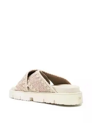 Mou Crochet-trim Crossover-strap Sandals