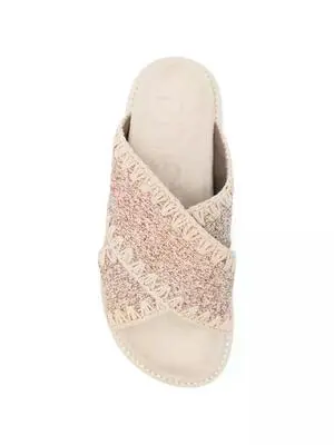 Mou Crochet-trim Crossover-strap Sandals