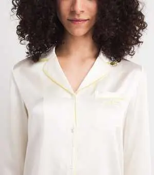 MANITO Mulberry Silk Macaron Pyjamas - White