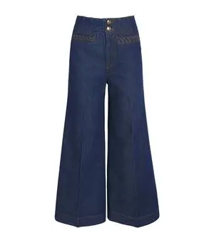 Zimmermann Cropped Aster Flared Jeans