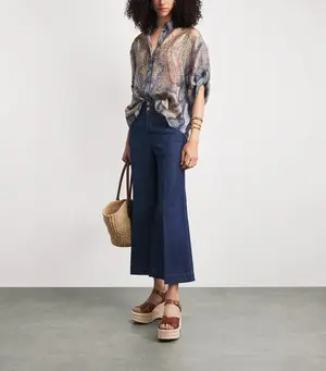 Zimmermann Cropped Aster Flared Jeans