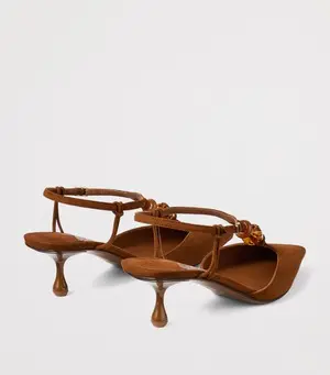 JIMMY CHOO Lauri 50 Suede Slingback Pumps - Brown
