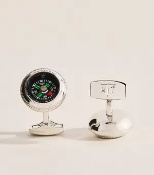 Tateossian Palladium-plated Compass Cufflinks - Black