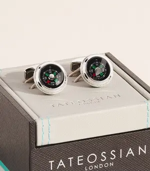 Tateossian Palladium-plated Compass Cufflinks