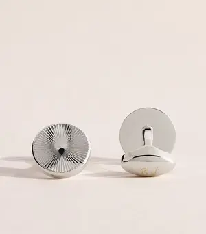 BABETTE WASSERMAN LONDON Rhodium-plated Gatsby Wheel Cufflinks - Silver