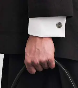 BABETTE WASSERMAN LONDON Rhodium-plated Gatsby Wheel Cufflinks