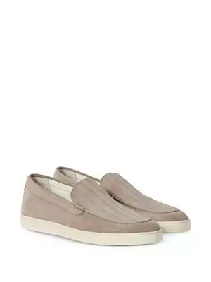 Brunello Cucinelli Chevron-effect Suede Loafer Sneakers - Brown