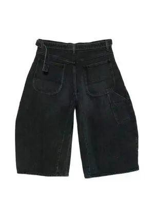 Sacai Belted Barrel-leg Shorts - Black