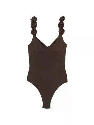 TWINSET Floral Appliqué Swimsuit - Brown