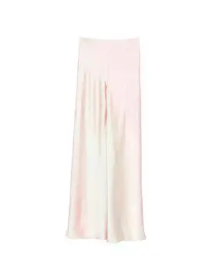 Norma Kamali Satin-finish Wide-leg Trousers - Pink