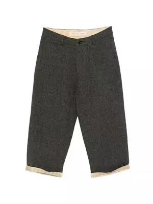 A TENTATIVE ATELIER Check-pattern Trousers With Buckle Detail - Brown
