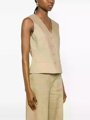 Max Mara Carnet V-neck Waistcoat - Neutrals
