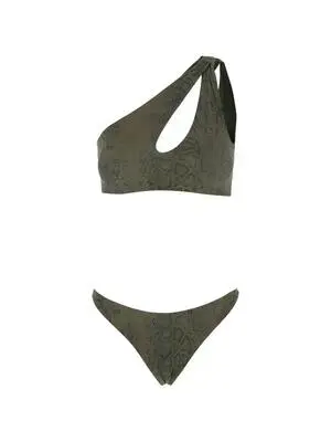 Federica Tosi Python-print Cut-out Bikini