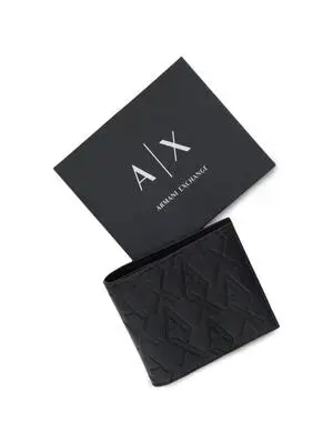 Armani Exchange Monogram-embossed Bi-fold Wallet