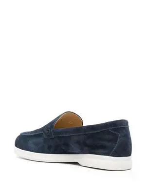 DOUCAL'S Almond-toe Suede Loafers - Blue