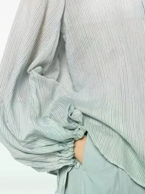 ROBERTO COLLINA Striped Balloon-sleeve Shirt - Blue