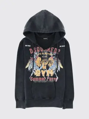 Dsquared2 Graphic Print Hoodie - Charcoal