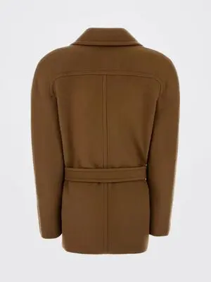 Stella McCartney Double-breasted Wool Coat - Coffee