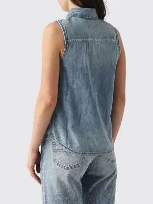 DIESEL® Sleeveless Shirt In Cotton With Embroidered Logo