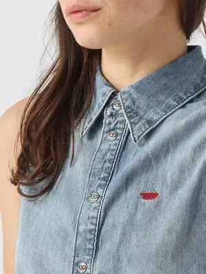 DIESEL® Sleeveless Shirt In Cotton With Embroidered Logo
