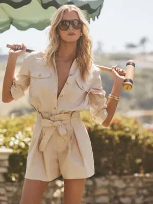 L'Agence Damira Poplin Short - Biscuit