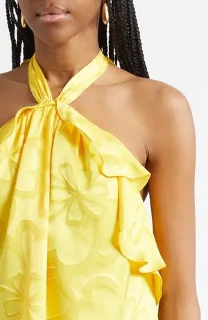 Ramy Brook Burnout Talia Halter Top - Sunshine Burnout