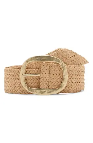 Mango Natural Fiber Woven Belt - Beige