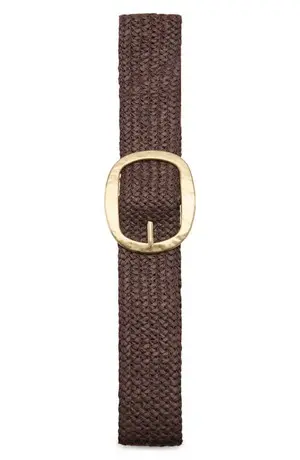 Mango Natural Fiber Woven Belt - Chocolate