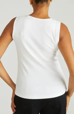 Universal Standard Ribbed Scoop Neck Tank - White