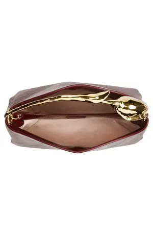 Erdem Medium Bloom Leather Handbag - Ruby Red