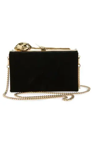 Erdem Bloom Velvet Clutch - Black