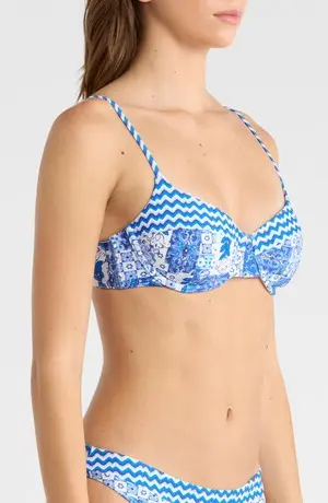 Ramy Brook Mona Underwire Bikini Top - Ocean Combo