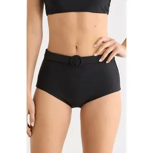 Ramy Brook Danica Belted Bikini Bottom - Black