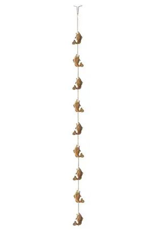 GLITZHOME 8.5ft Faux Copper Patina Finish Fish Shaped Rain Chain With Clip - Gold