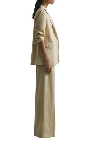 REISS Anya Wide Leg Silk & Wool Pants