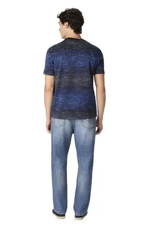 Missoni Crew-neck Cotton T-shirt With Jacquard Greek Motif - Blue Multi