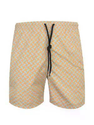 DRUMOHR Geometric Print Drawstring Shorts - Orange